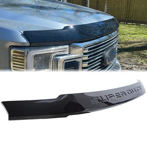 Hecasa Black Hood Deflector Bug Shield Compatible With 2017 2022 Ford Super Duty F250 F350 For