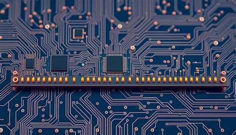 Circuit Board With Chips Wires Connectors And Electronic Components Premium Ai Generated Image