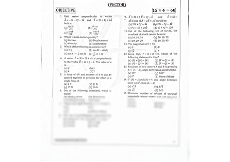SOLUTION Class 11 Vector Important Questions Studypool