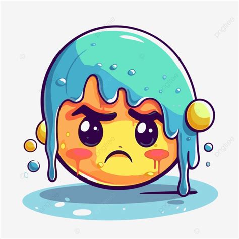 슬픈 얼굴 벡터 스티커 클립 아트 귀여운 미소 노란색과 파란색 만화 캐릭터 얼굴에 물 상표 클립 아트 Png 일러스트 및 벡터 에 대한 무료 다운로드 Pngtree