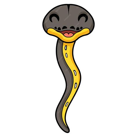 Premium Vector Cute Platinum Titanium Reticulated Python Cartoon