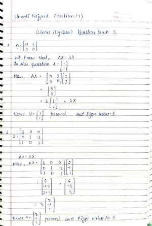 Linear QB 3 Solution Sec 5 Linear Algebra And Differential Equations Studocu