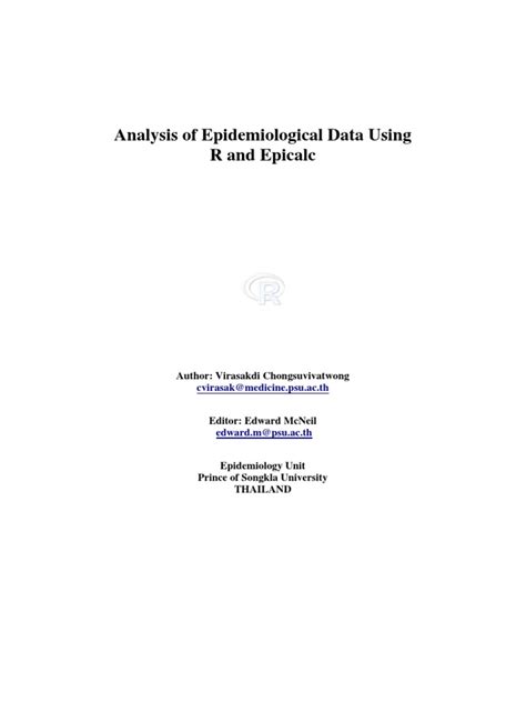 Analysis Of Epidemiological Data Using R Pdf R Programming Language Logistic Regression