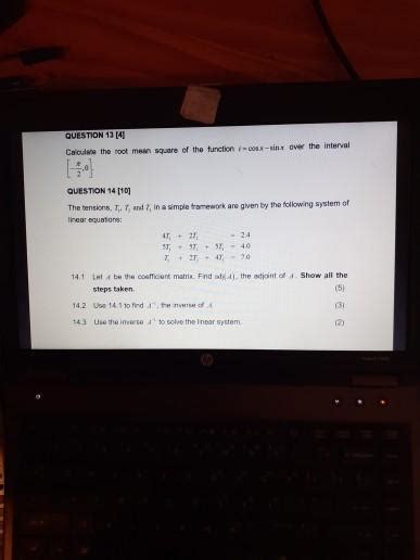 Solved QUESTION Calculate The Root Mean Squre Of The Chegg Com