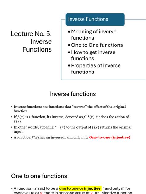 Lecture 5 Inverse Functions 2 Pdf Function Mathematics Analysis