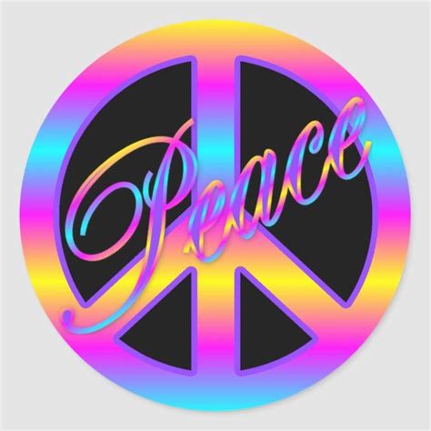 Colorful Peace Sign Stickers Zazzle Peace Peace Sign Hippie Peace