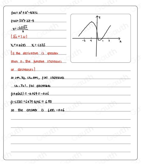 solved graph f x x 3 x 2 4x 2 on a calculator and estimate the