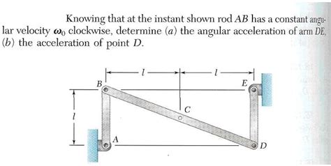 solved knowing that at the instant shown rod ab has a constant angular velocity Ï‰ clockwise