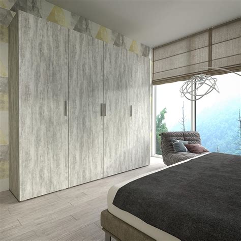 ᐉ Шафа Moreli St 0013 розпашна з полицями для одягу Бетон • Краща ціна в Києві Україні • Купити