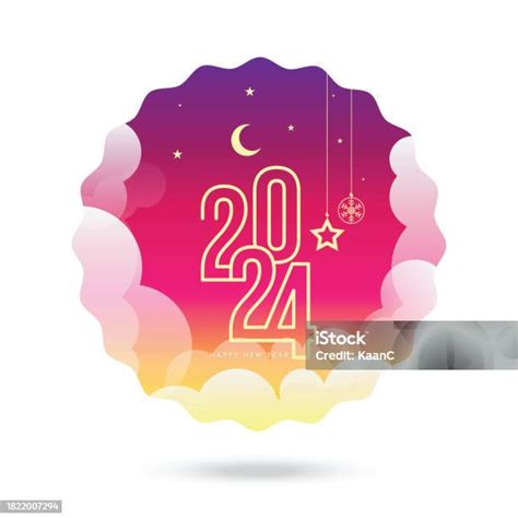 2024 새해 복 많이 받으세요 배경 벡터 일러스트 레이 션에 추상적 인 숫자 휴일 기치 디자인 치고는 인사말 카드 초대 달력 등등 벡터 스톡 일러스트 0명에 대한 스톡