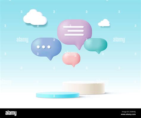 Chat Bubbles Or Speech Bubble Icon Website Ui On White Background 3d Rendering Illustration