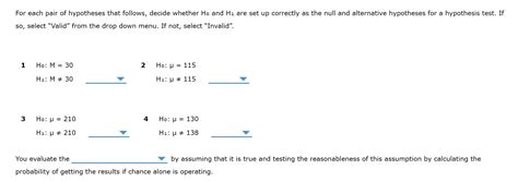 Solved For Each Pair Of Hypotheses That Follows Decide