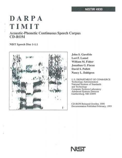 Pdf Timit Acoustic Phonetic Continuous Speech Corpus