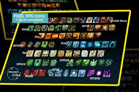 Animated Pixel RPG Skill Icon Pack D Icons Unity Asset Store