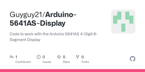 Github Guyguy21 Arduino 5641as Display Code To Work With The Arduino