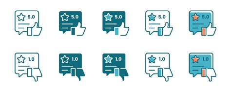 피드백 등급 아이콘 서비스 결과 평가 검토 클라이언트 서명 벡터 웹 앱 인터페이스 템플릿 디자인에 대 한 5 변형 스타일 일러스트 세트 고객에 대한 스톡 벡터 아트 및 기타