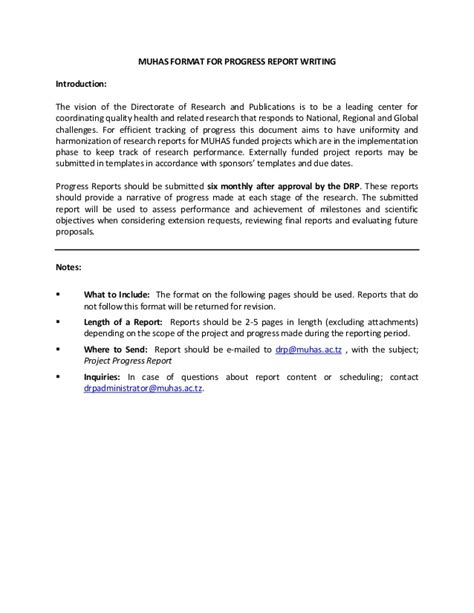 Research Project Progress Report Template 7 Professional Templates