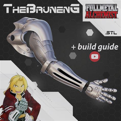 💪 Edward Elric Automail Arm Fullmetal Alchemist Cosplay [3d Print