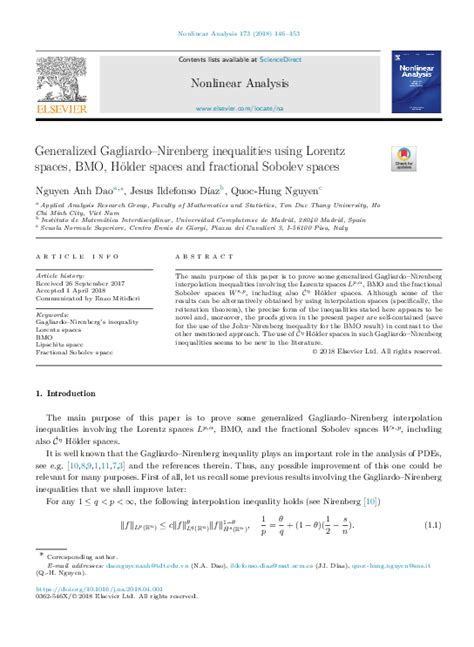Pdf Generalized Gagliardonirenberg Inequalities Using Lorentz Spaces