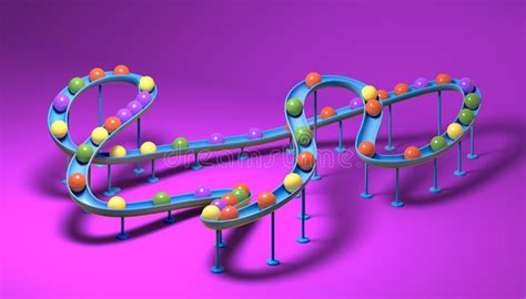 Small Balls Roll Along The Marble Run Stock Illustration Illustration