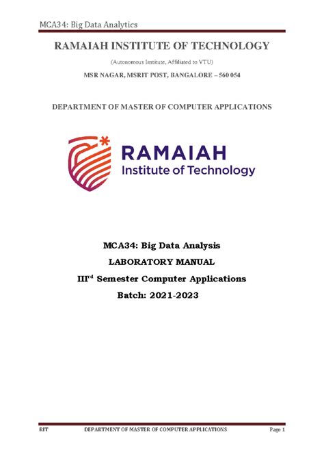 Unit 1 Hadoop And Hdfs Commands Ramaiah Institute Of Technology