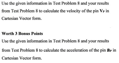 solved test problem 8 use the cartesian vector approach i