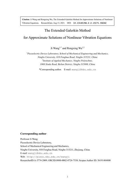 Pdf The Extended Galerkin Method For Approximate Solutions Of