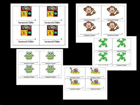 One Loopy Teacher Homework Folder Labels