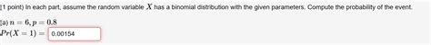 Solved Point In Each Part Assume The Random Variable X Chegg