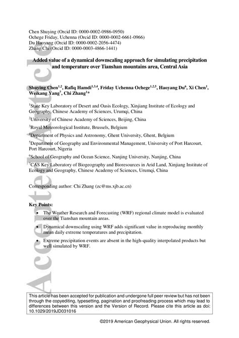Pdf Added Value Of A Dynamical Downscaling Approach For Simulating Precipitation And