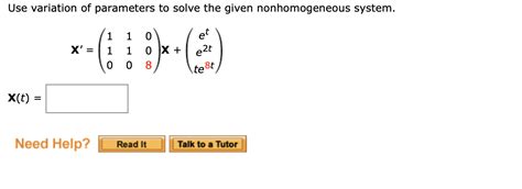 solved use variation of parameters to solve the given