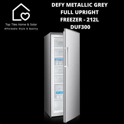Defy Metallic Grey Full Upright Freezer 212l Duf300 Top Tiles Home
