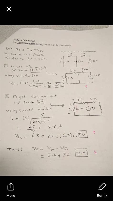 Solved Problem I 20 Points Use The Superposition Method To