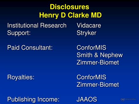 Ppt Henry D Clarke Md Professor Of Orthopedics Mayo Clinic Powerpoint