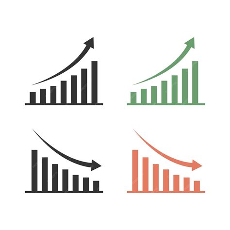 premium vector graph going up and down sign with arrow vector illustration