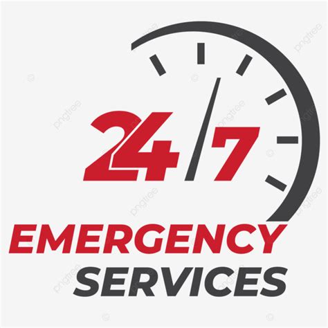تصميم ملصق خدمة الطوارئ على مدار 24 ساعة متجه الشعار 24 7 خدمة