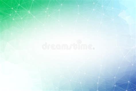 Abstract Light Green Polygonal Space Background With Connecting Dots And Lines Connection