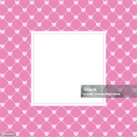 하트 패턴 배경 텍스트 사각형의 형태로 프레임 발렌타인과 어머니의 날 인사말 카드핑크 레드 색상 배너 초대 또는 레이블 3월에 대한 스톡 벡터 아트 및 기타 이미지 Istock