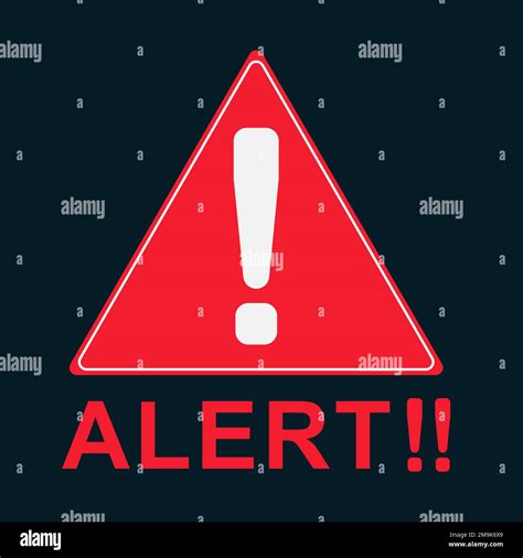 A Vector Design Of Attention Warning Alert Sign With Exclamation Mark On Black Background Stock