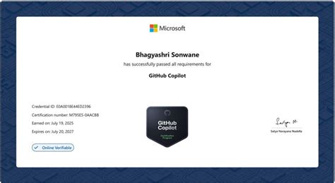 Githubcopilot Developertools Aiindevelopment Certification Bhagyashri Sonawane 13 Comments
