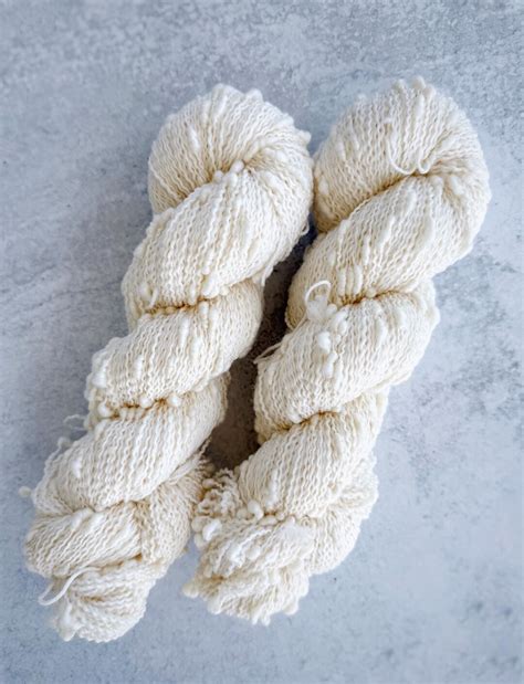 Lightly Beige Slub Fingering Weight Yarn 90 10 Super Wash Merino