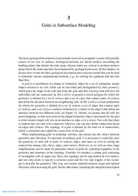 Pdf Grids In Subsurface Modeling
