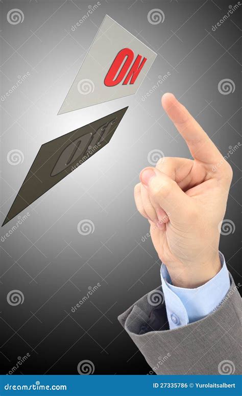 The Hand Of Man Presses A Button Stock Photo Image Of Count Middle 27335786