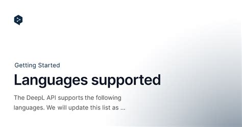Languages Supported Deepl Documentation