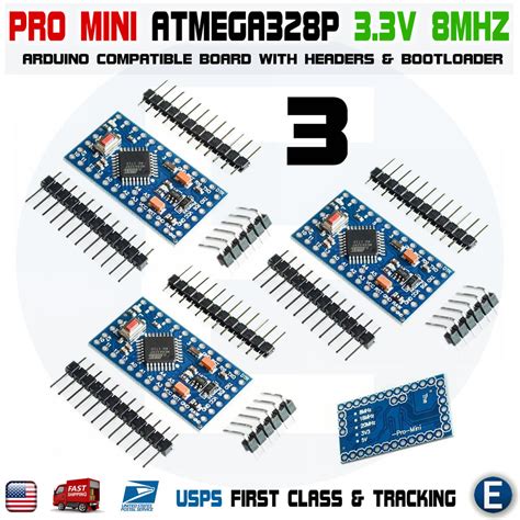 3pcs Atmega328p Arduino Pro Mini Compatible Board Module 33v 8mhz Atm
