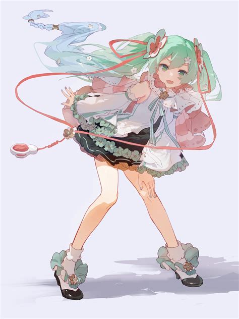 Hatsune Miku Magical Mirai Miku And Magical Mirai Miku Vocaloid And 1 More Drawn By Yue Yue