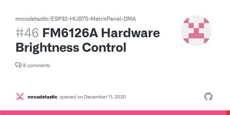 Fm A Hardware Brightness Control Issue Mrcodetastic Esp Hub Matrixpanel Dma Github