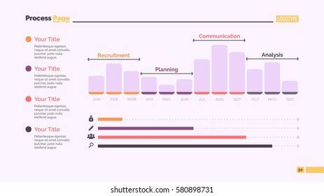 Twelve Month Bar Chart Slide Template เวกเตอรสตอก ปลอดคาลขสทธ
