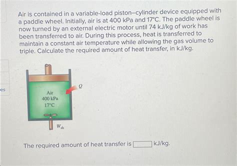 Solved Air Is Contained In A Variable Load Piston Cylinder
