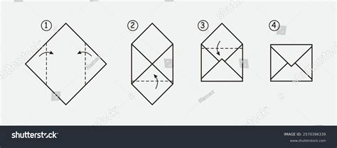Diagram Showing Process Folding Envelope Using Stock Vector Royalty